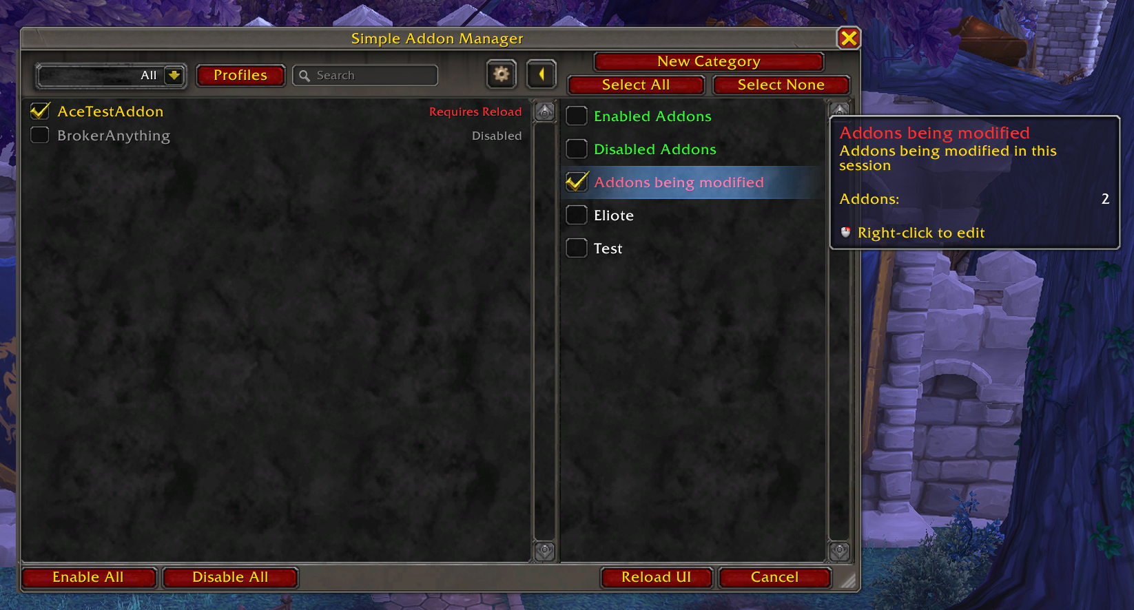 WoW Simple Addon Manager (SAM) addon Dragonflight/Wrath of the Lich ...